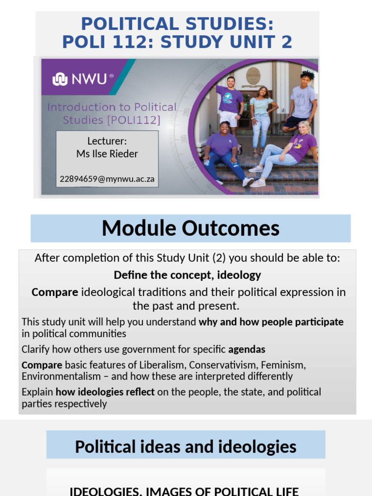 STUDY UNIT 2 Political Ideas and Ideologies | PDF | Socialism | Liberalism