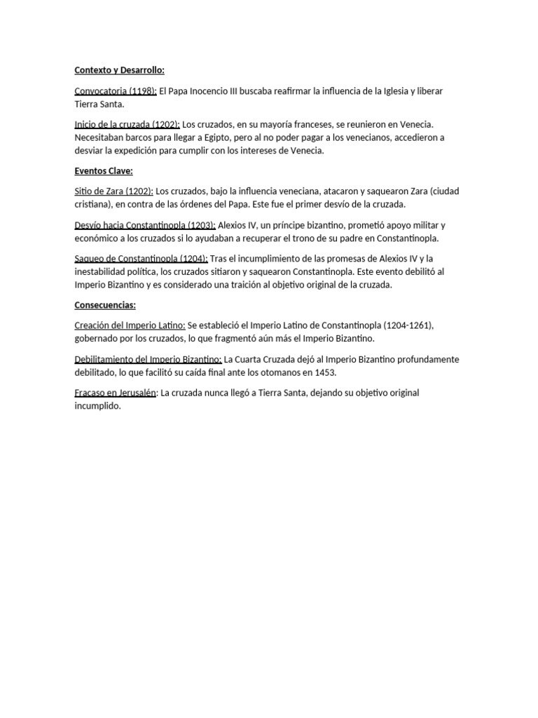 Infografia de La Cuarta Cruzada | PDF