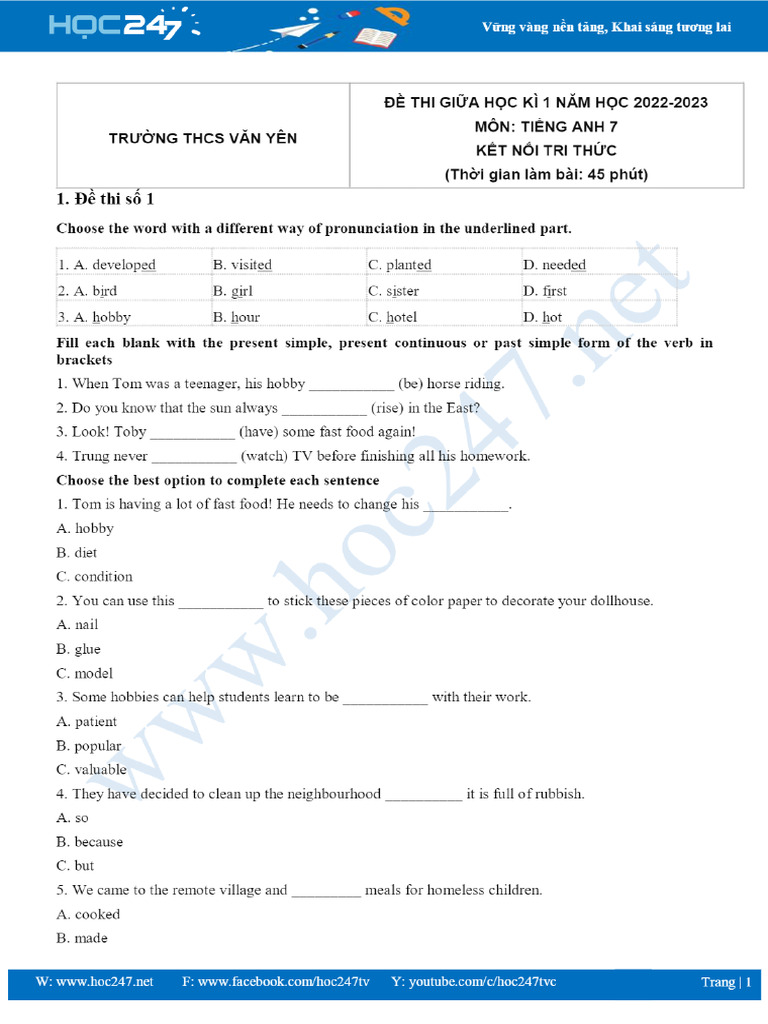 đề thi gk VY | PDF