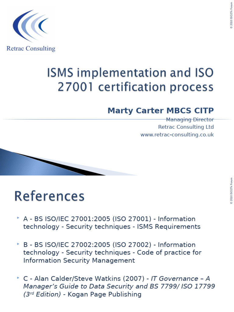 ISO27k ISMS Implementation and Certification Process | PDF | Information Security | Risk