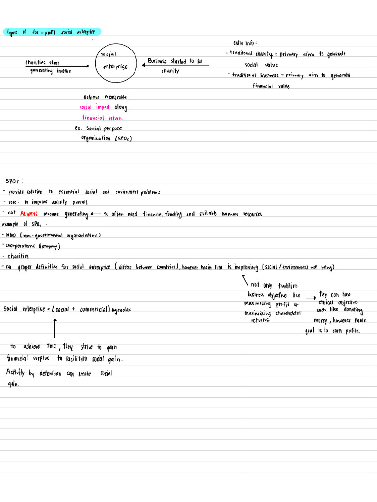 IBDP Business Notes | PDF | Profit (Economics) | Social Enterprise