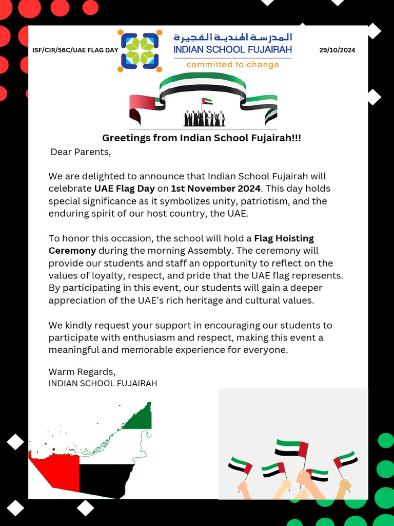 Indian School Fujairah UAE Flag Day 2024 | PDF