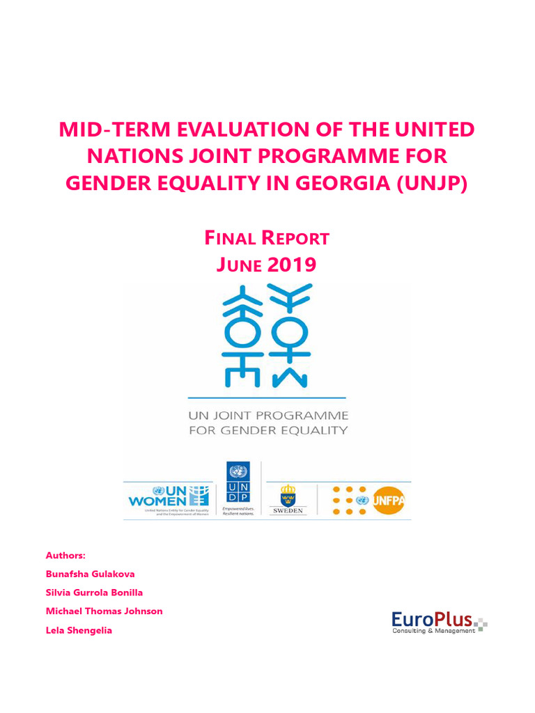 UNJP Mid-Term Evaluation Report Final - 2019 | PDF | Gender Studies | Gender Equality