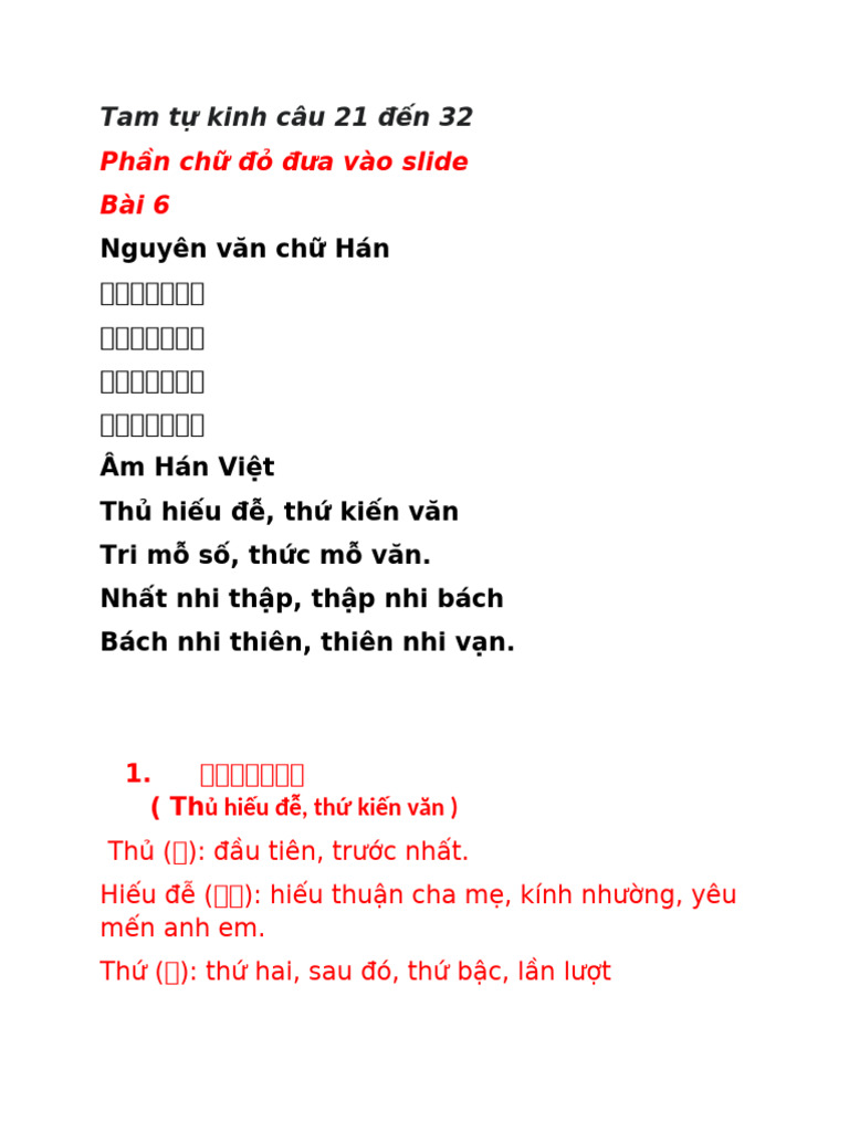 Bài Hán Nôm câu 21 đến 32 | PDF