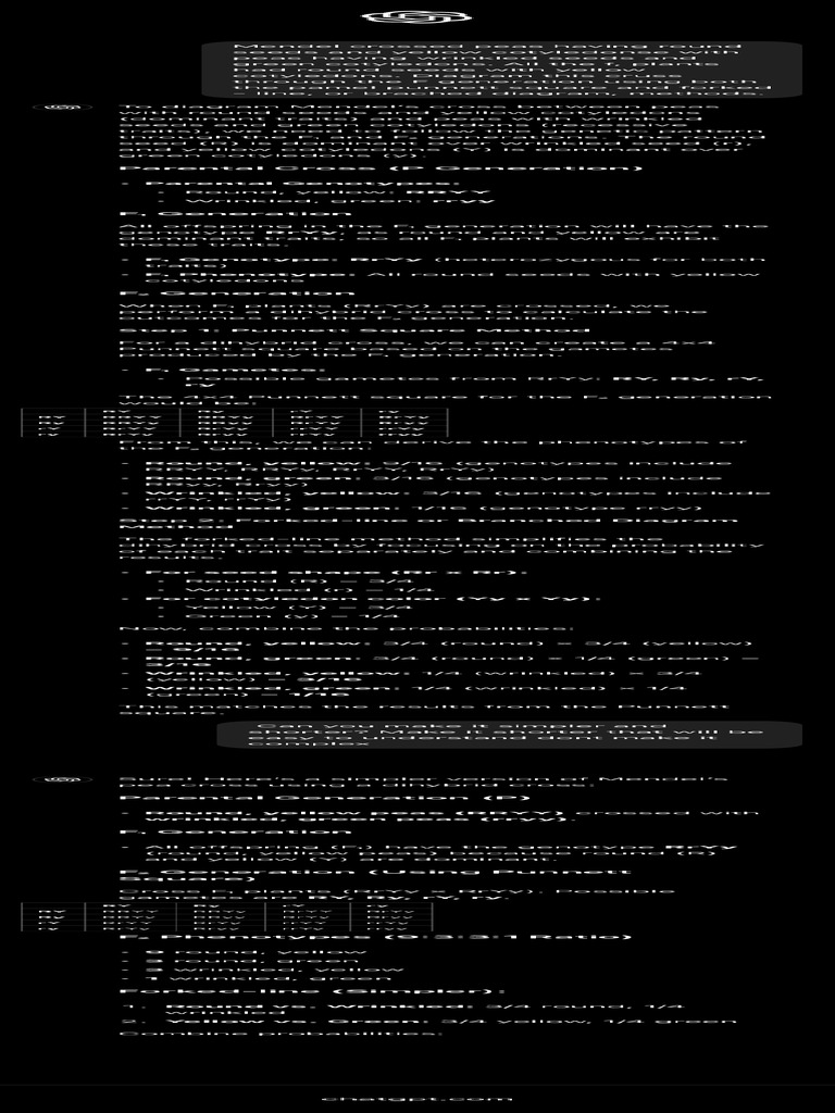 Mendel Pea Cross Diagrams | PDF
