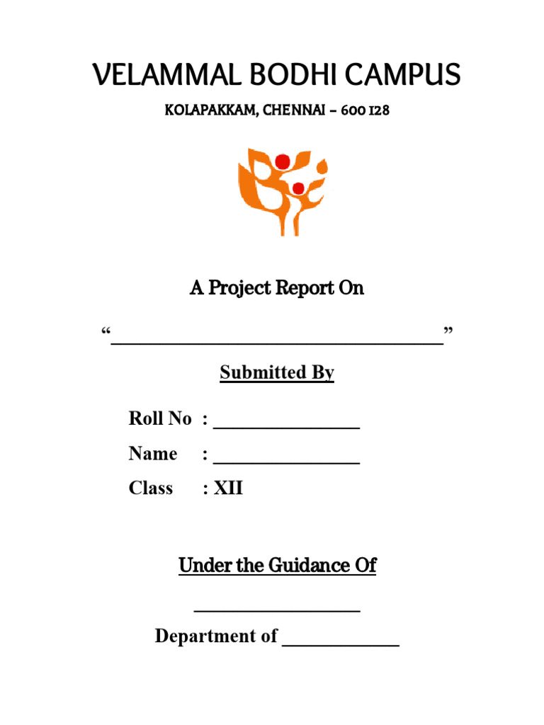 Project Report Template for XII Students | PDF