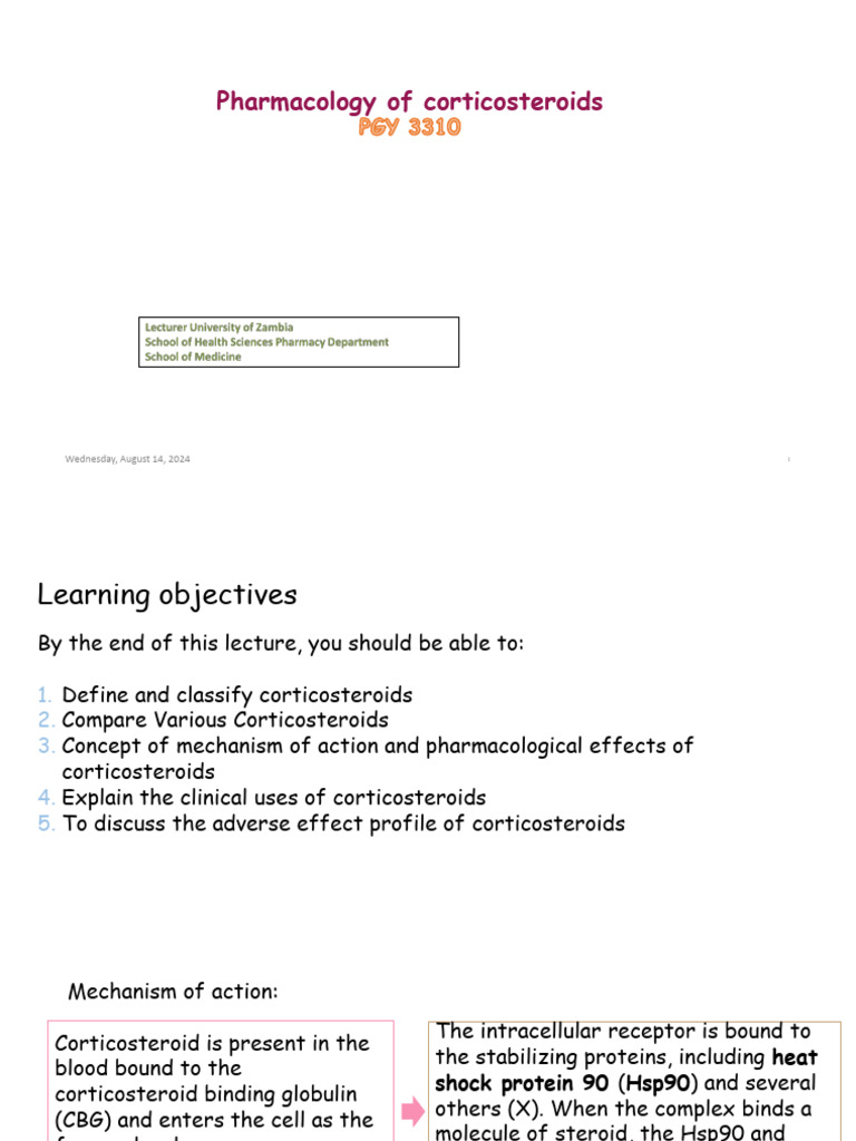 Pharmacology of Corticosteroids | PDF | Glucocorticoid | Corticosteroid