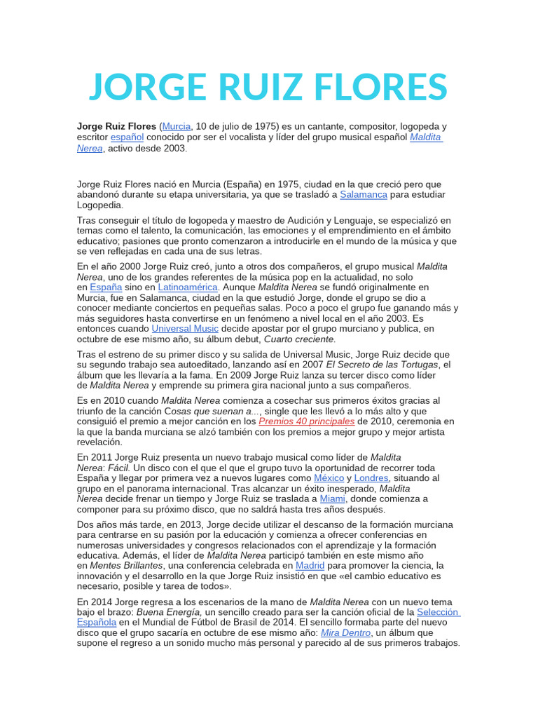 Jorge Ruiz Flores | PDF | Musica Popular | Música pop