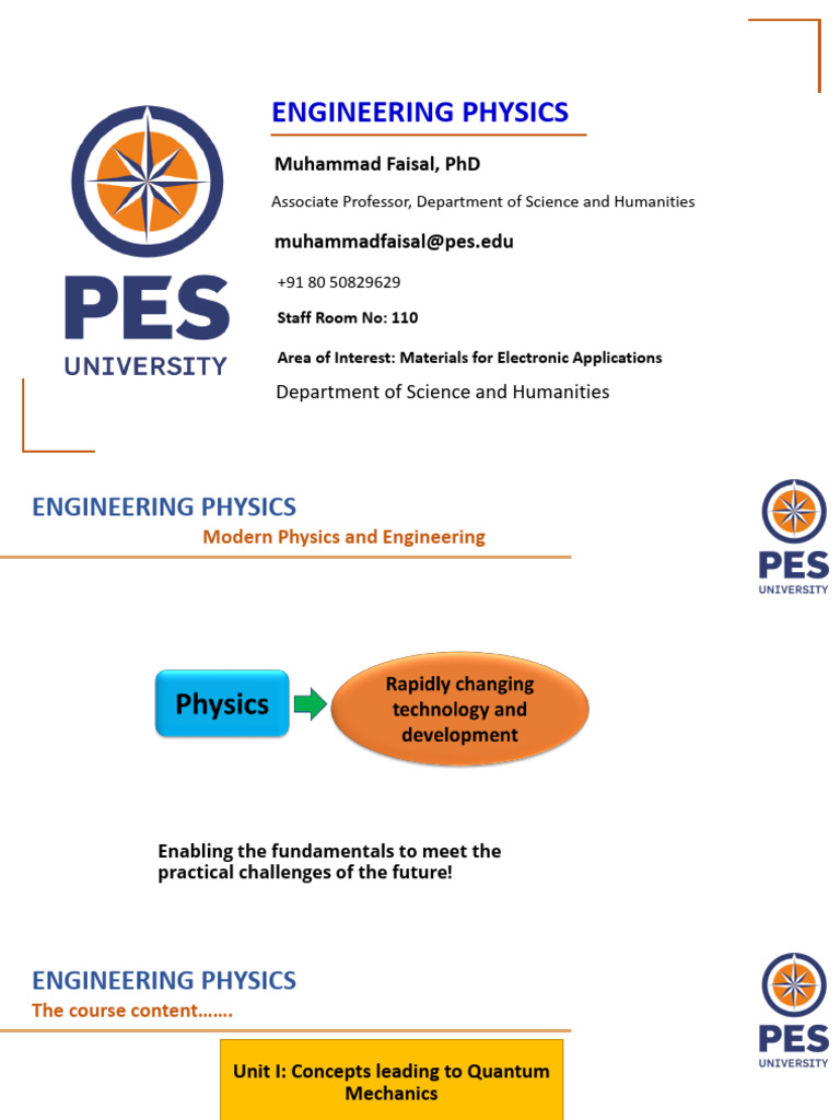 Engineering Physics: Quantum Mechanics Overview | PDF | Emission ...