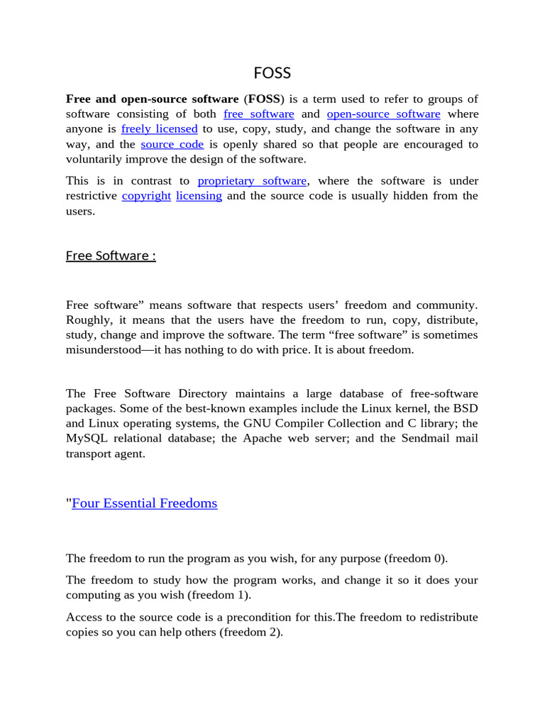 FOSS | PDF | Free Software | Telecommunications