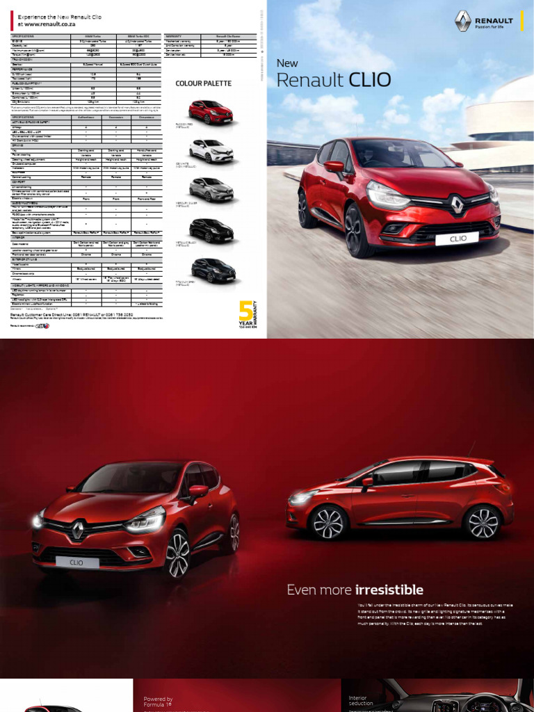 Renault New Clio Brochure 2016 | PDF | Fuel Economy In Automobiles ...