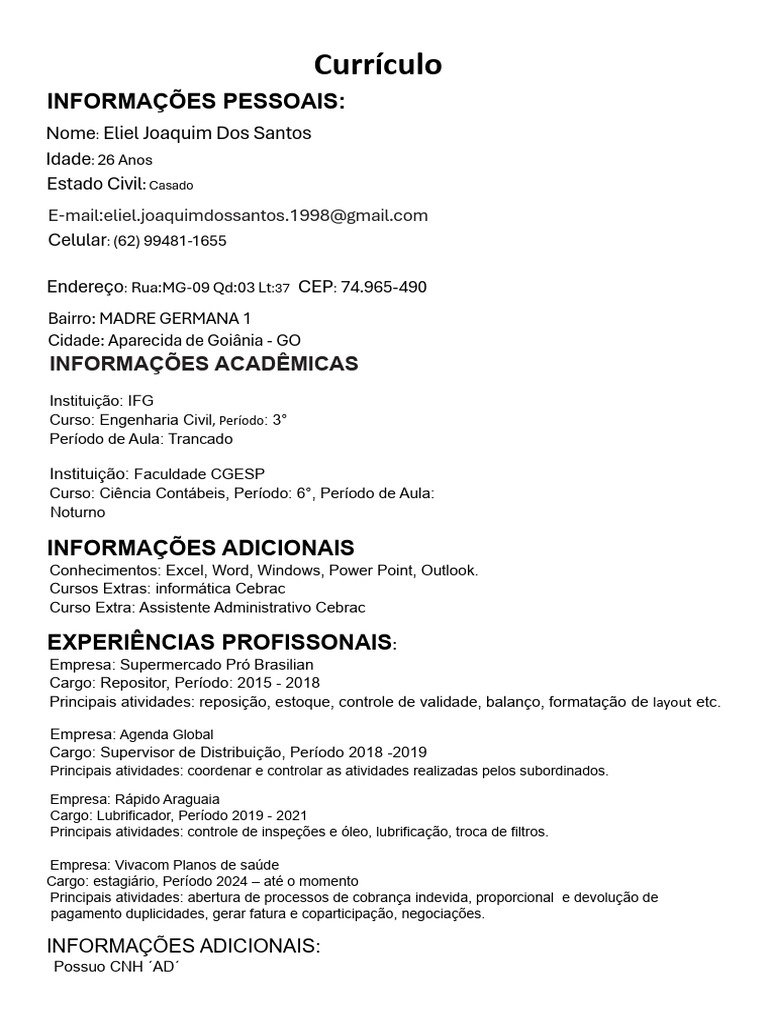 CURRICULO Atualizado | PDF