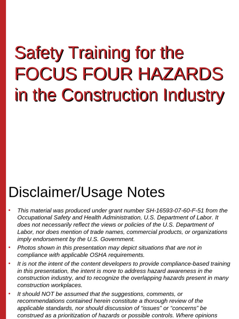 Intro Focus - Four - Hazards | PDF | Occupational Safety And Health ...