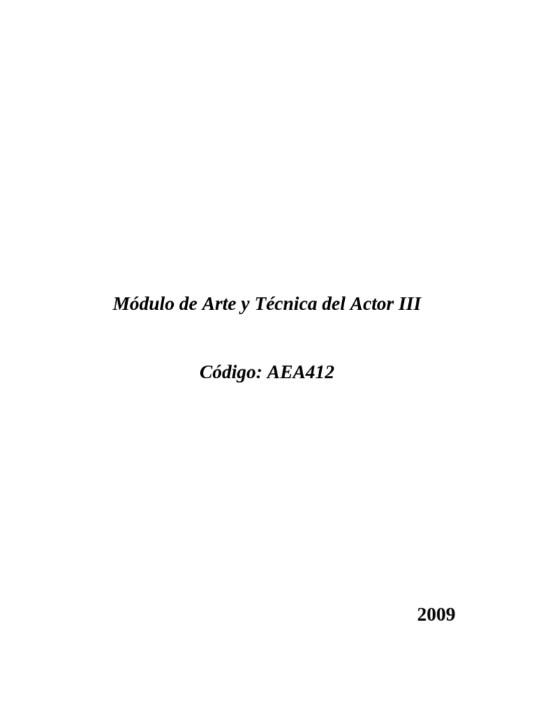 Módulo de Arte y Técnica Del Actor III | PDF | Evaluación | Interino