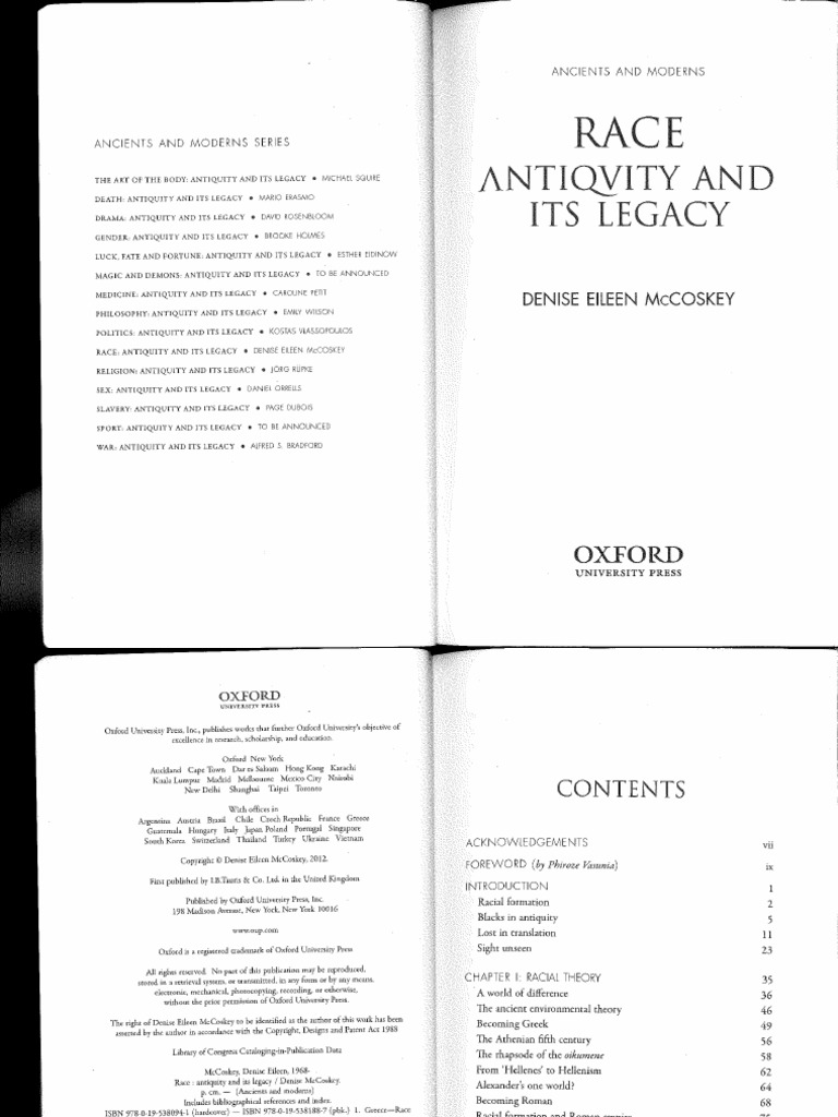 McCoskey Race Antiquity and Its Legacy | PDF
