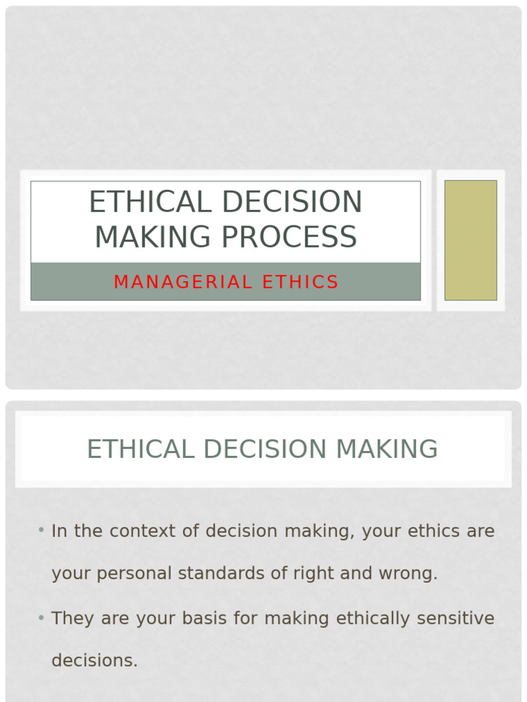 Chapter 5 Ethical Decision Making Process | PDF | Decision Making ...