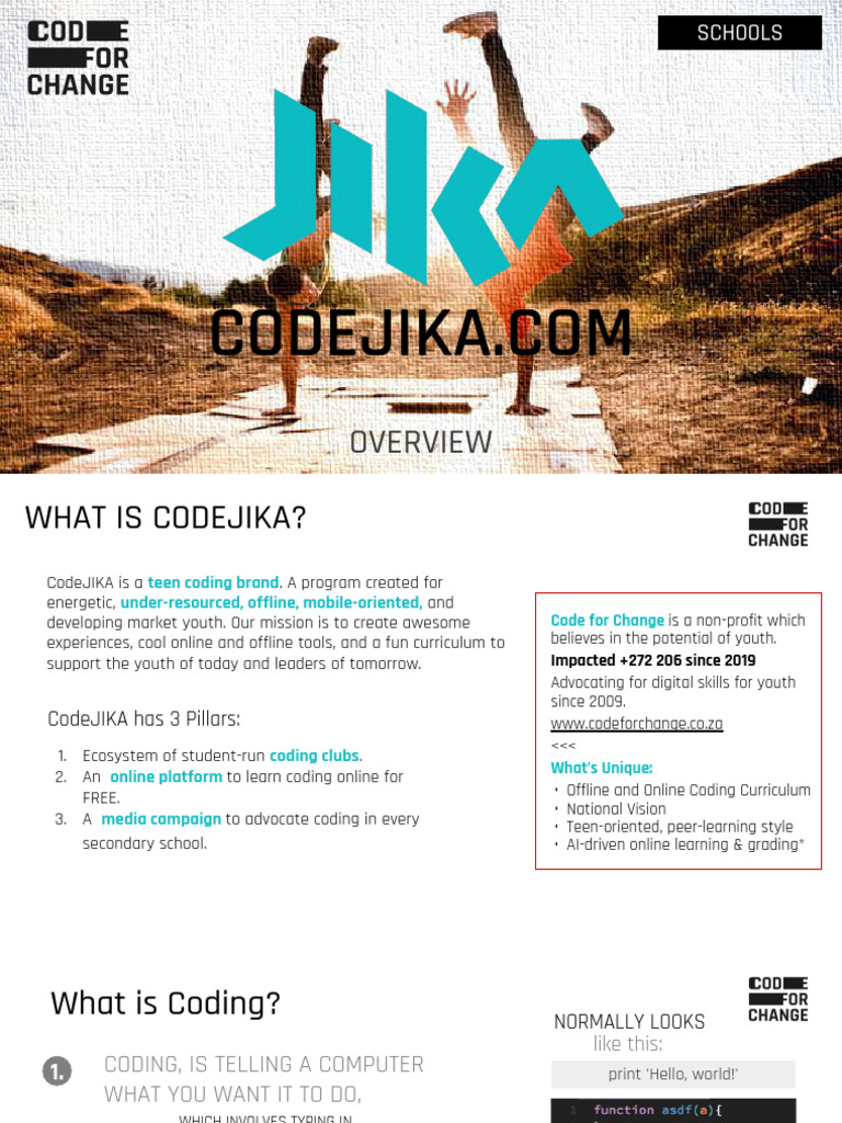 CodeJIKA in School Presentation | PDF | Educational Technology | Java Script