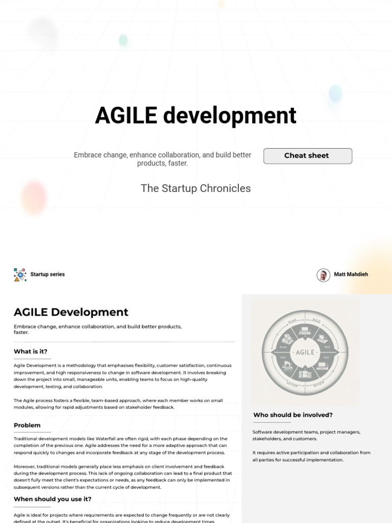 Agile Development Cheat Sheet | PDF | Agile Software Development | Software Development Process