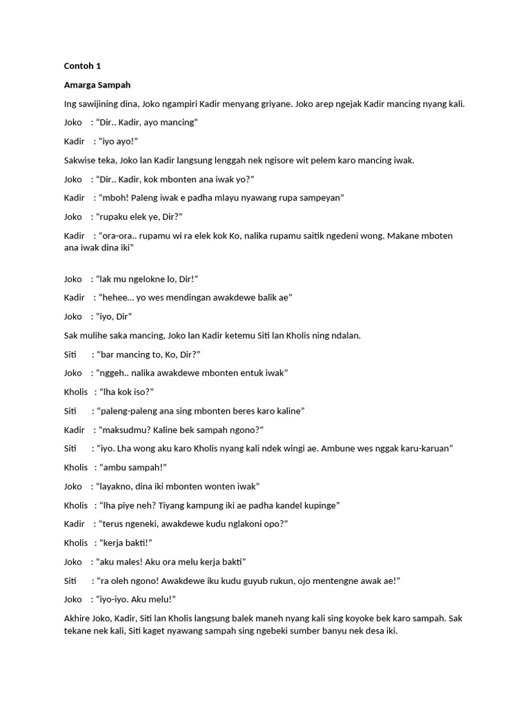 Drama Bahasa Jawa | PDF