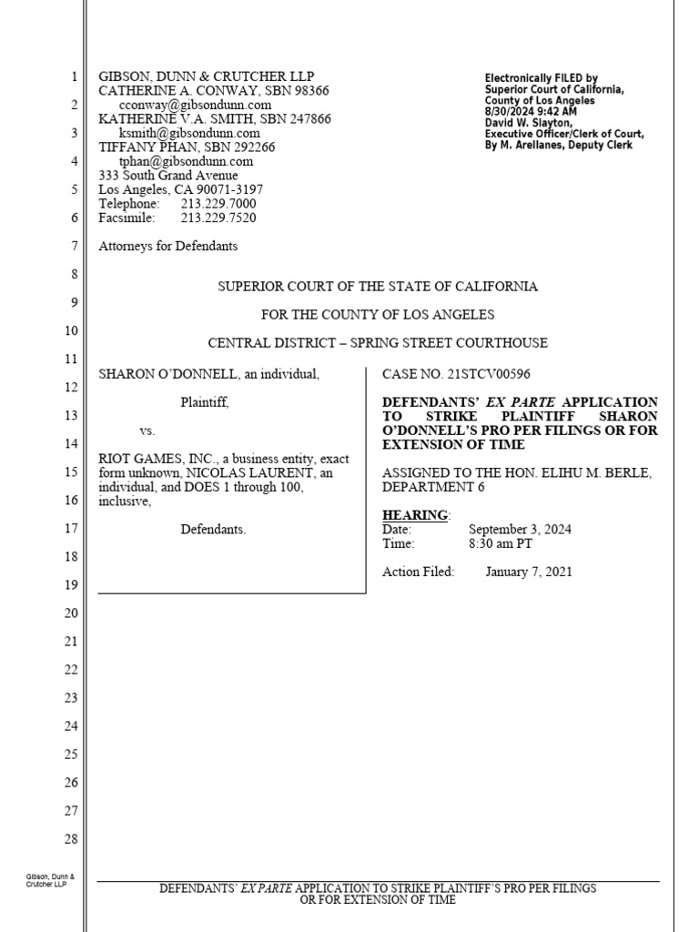 Strike Plaintiff's Pro Per Filings Request | PDF | Pro Se Legal ...