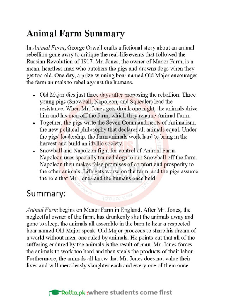 Animal Farm Notes | PDF