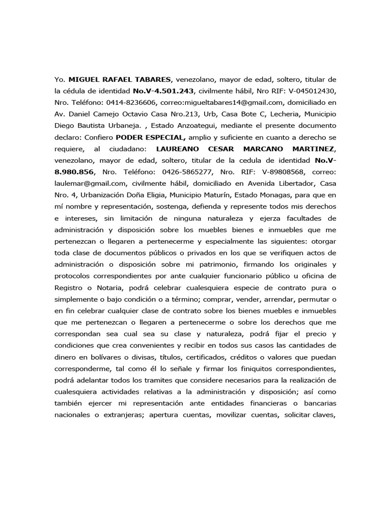 Poder | PDF | Documento de identidad