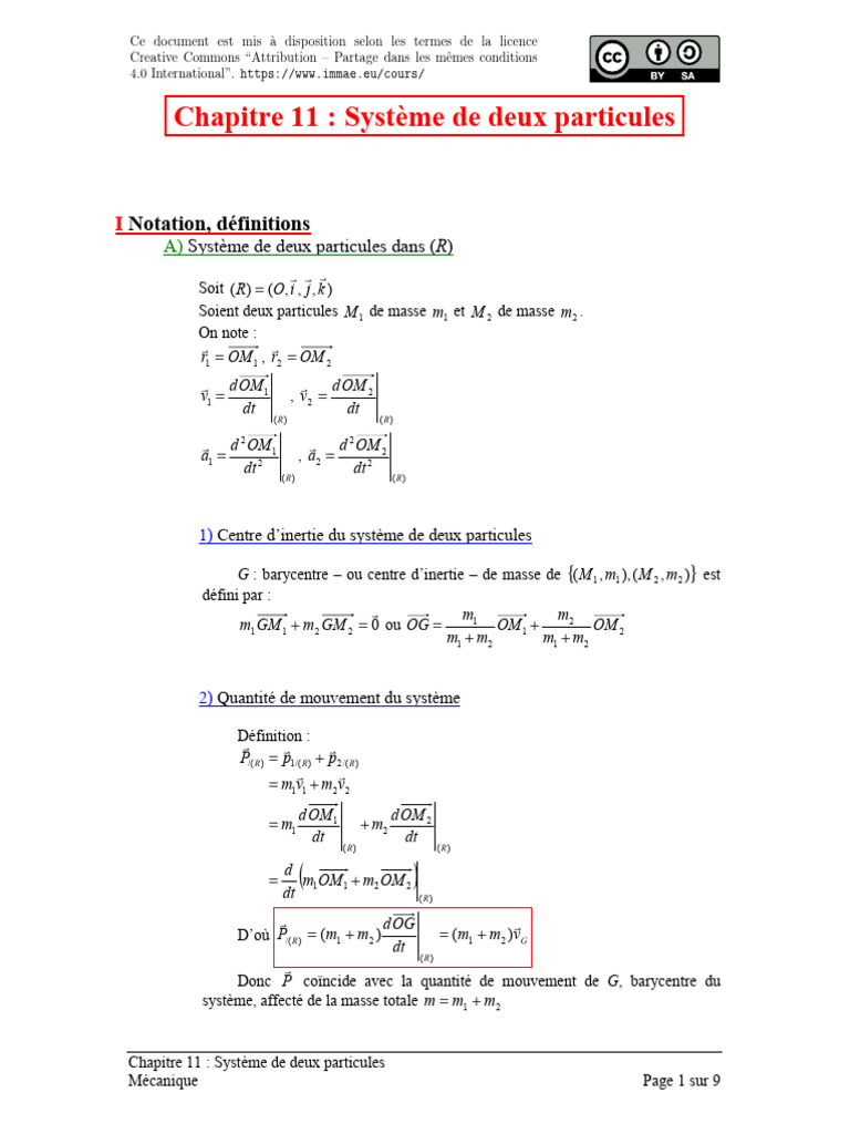 Système de Deux Particules | PDF