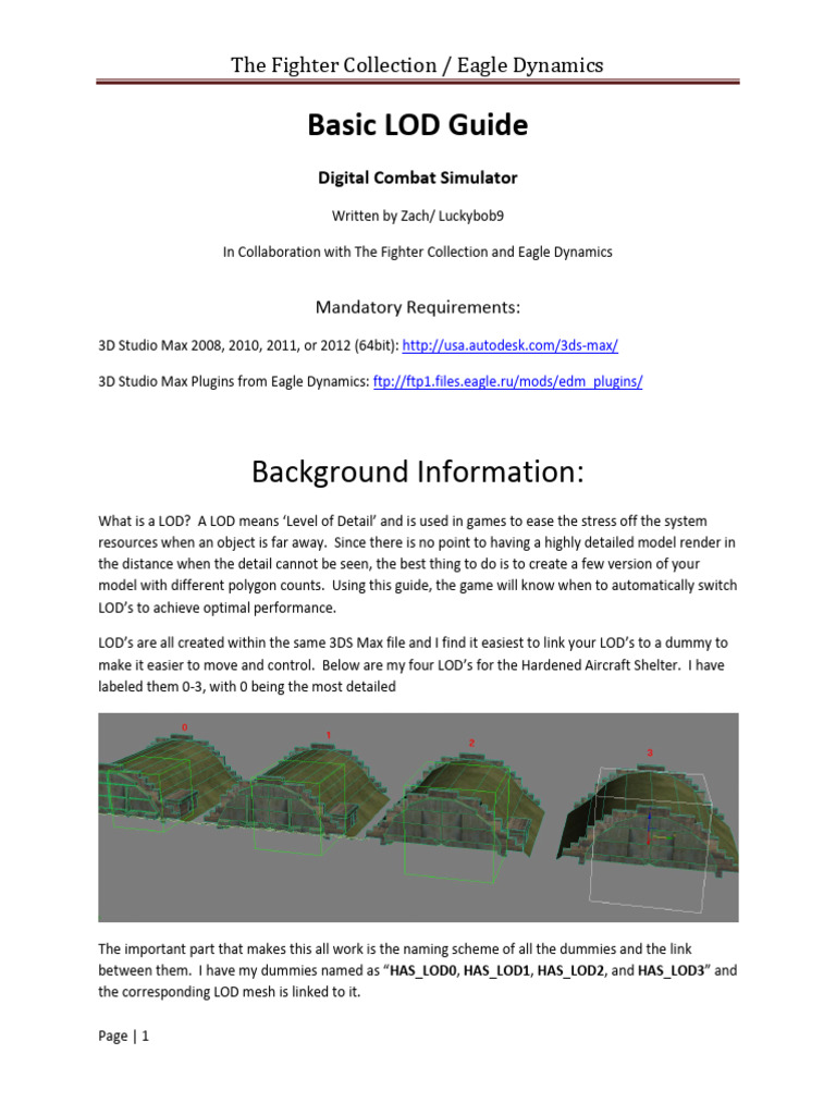 Basic LOD Guide | PDF | Autodesk 3ds Max | Computer Graphics