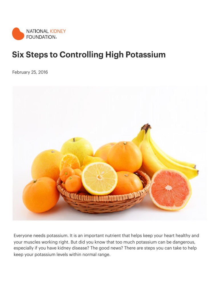 Six Steps To Controlling High Potassium - National Kidney Foundation ...