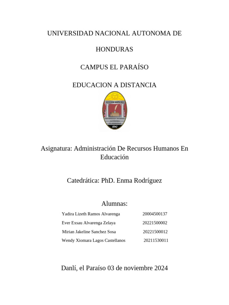 Informe Admon Recursos Corregido | PDF