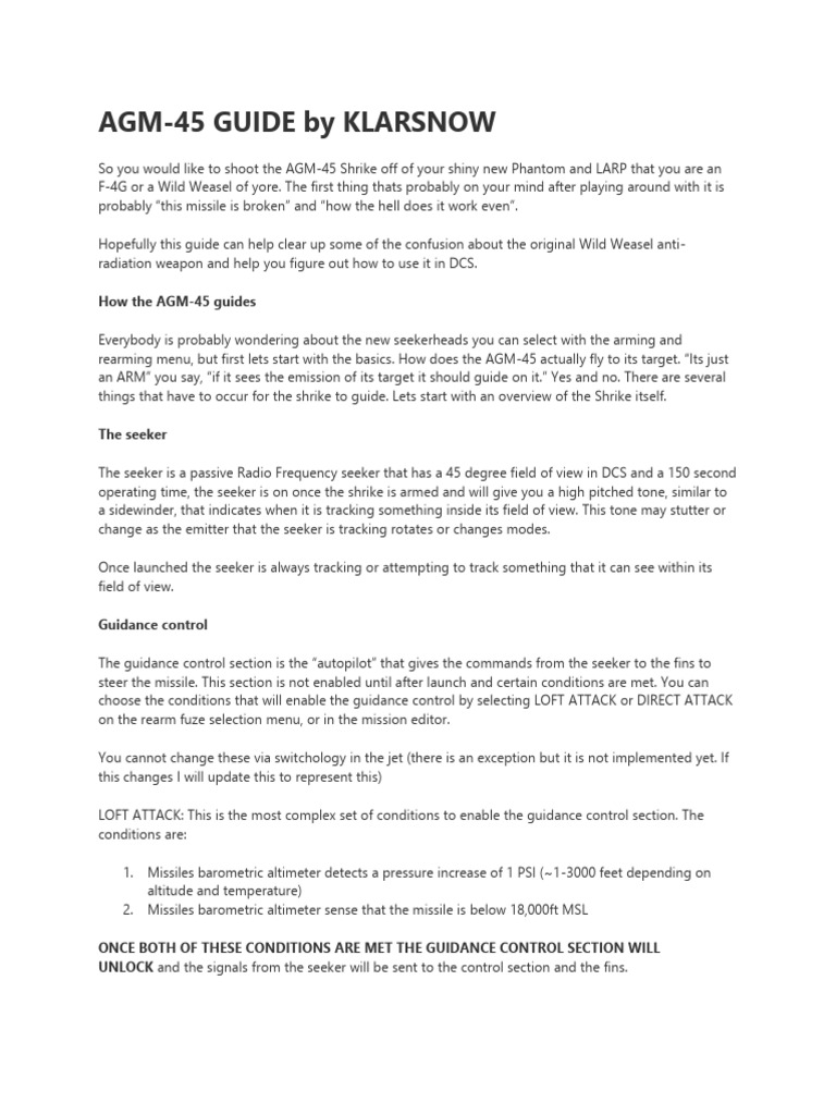 HB F-4E AGM-45 GUIDE | PDF | Missile | Military Science