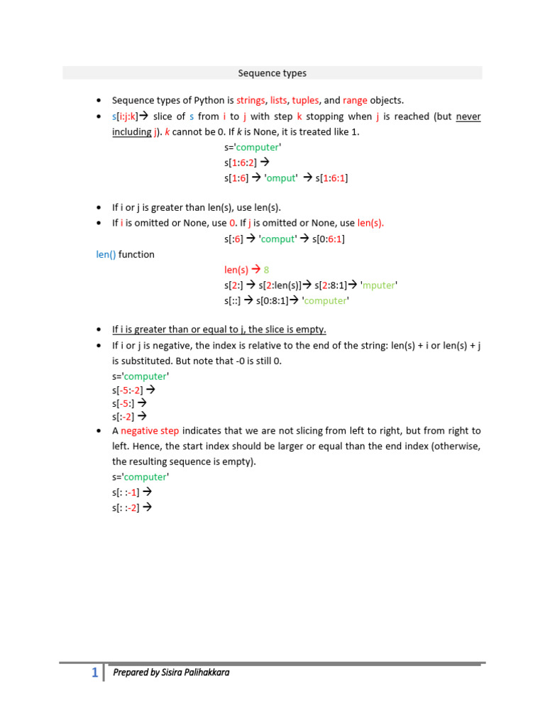 Python Sequence types NCOE | PDF Python Sequence types NCOE | PDF