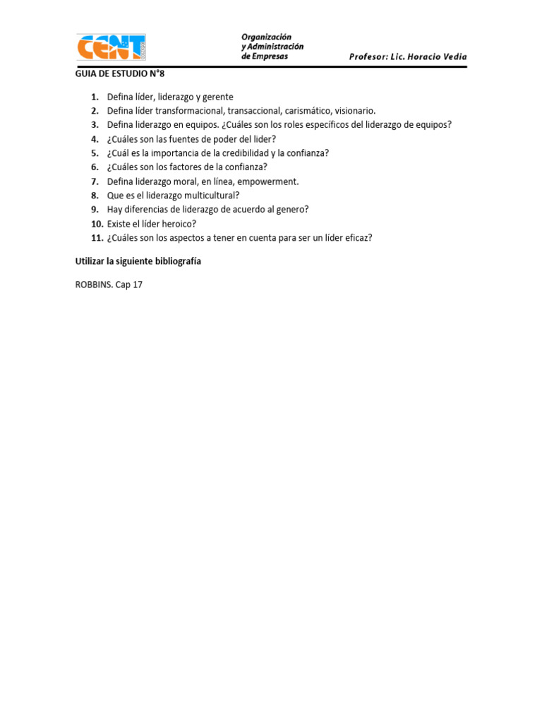 Guia de Estudio N8 | PDF