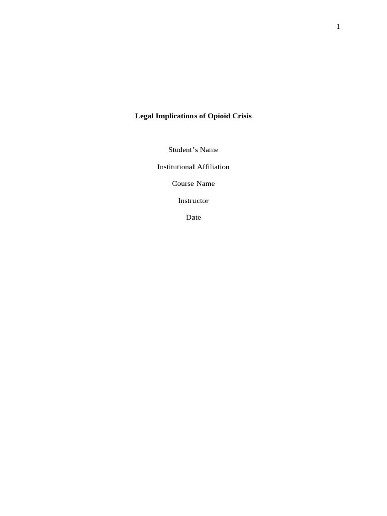 Legal Implications of Opioid Crisis | PDF | Common Law | Private Law