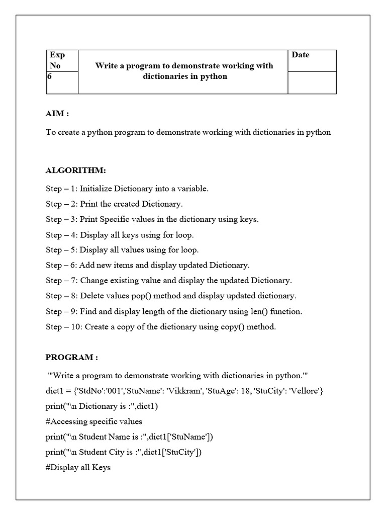 Exp 6 | PDF | Teaching Methods & Materials