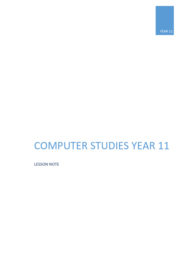 Year 11 Computer Studies Overview | PDF | World Wide Web | Internet & Web