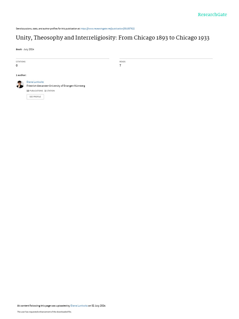Lunkwitz UnityTheosophyInterreligiosity CONTENTS SRWIT 01 | PDF ...