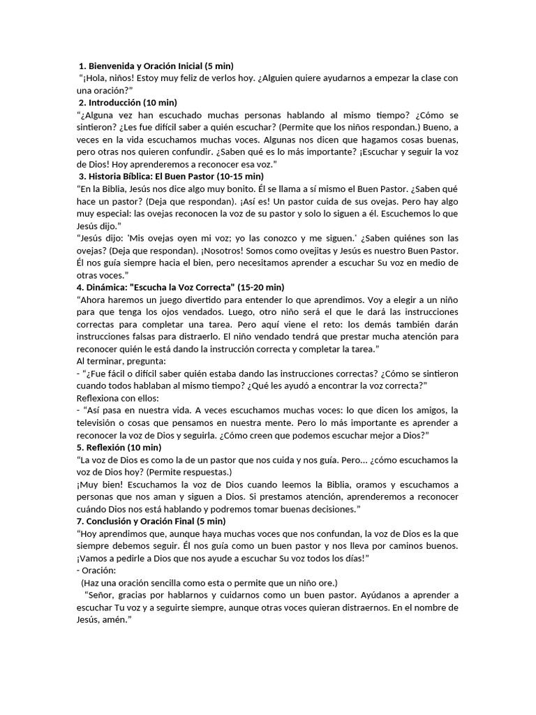Bienvenida y Oración Inicial (5 Min) | PDF | Oración | Dios