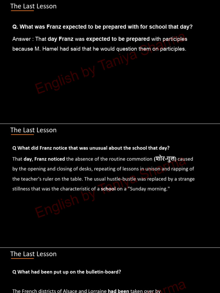 the last lesson | PDF