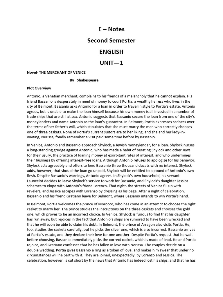 Analysis of "The Merchant of Venice" | PDF | The Merchant Of Venice ...