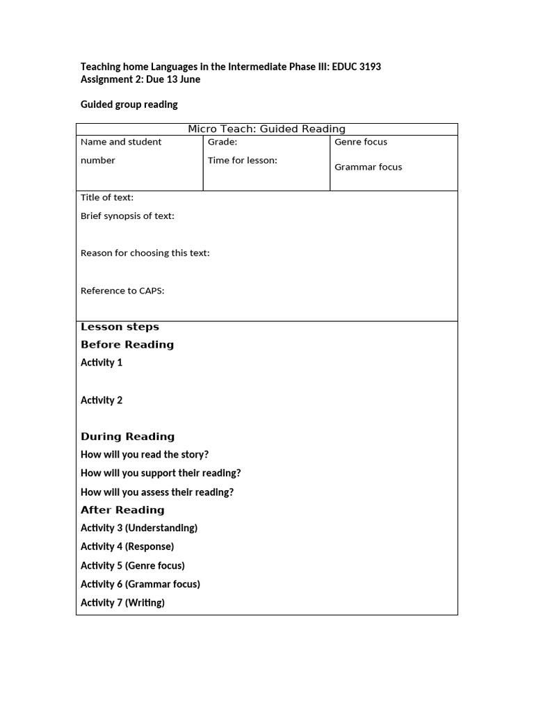 Assignment 2 Lesson Plan Template | PDF | Science & Mathematics