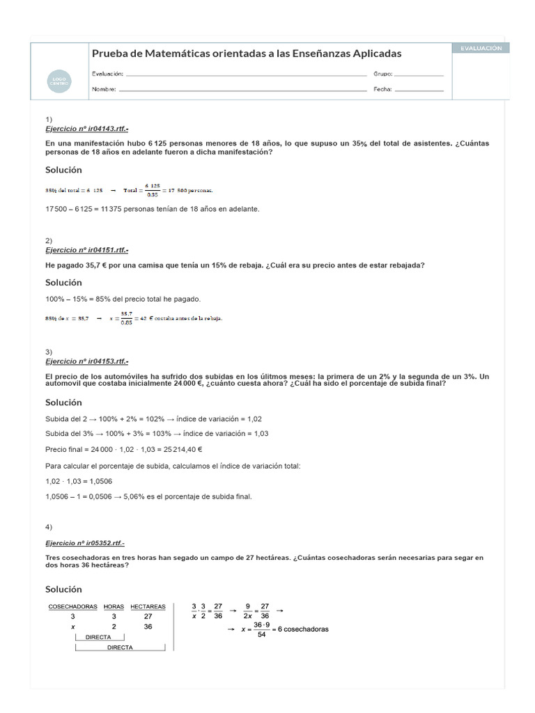 Soluc 4º Proporc | PDF