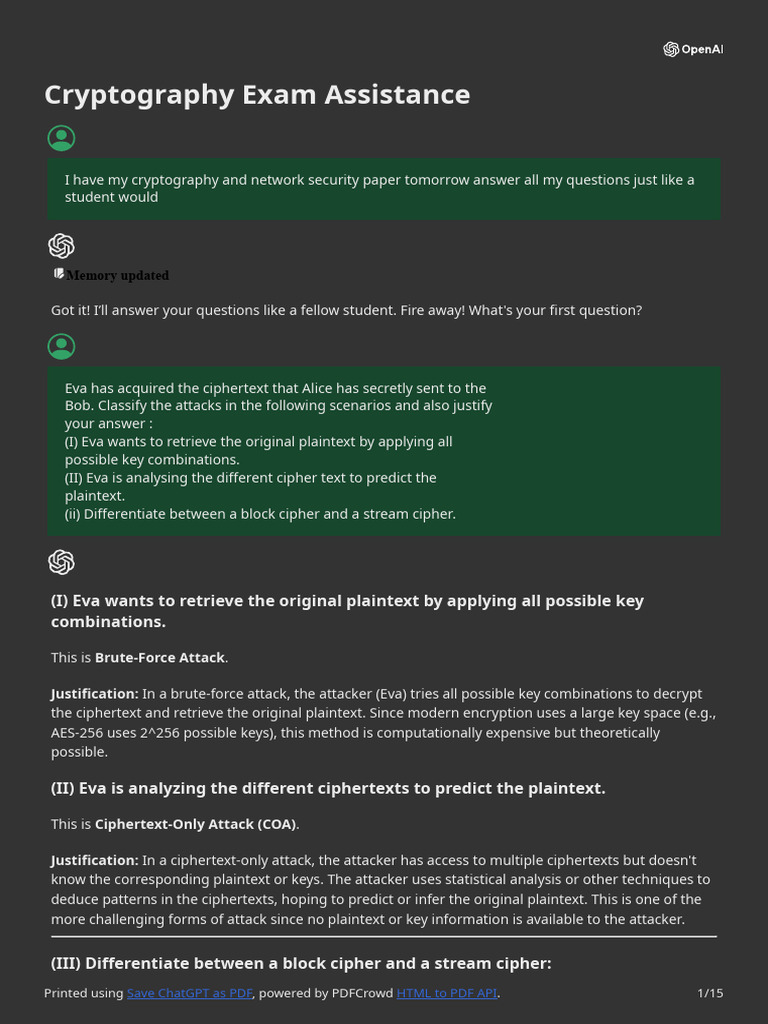 Cryptography Exam Study Guide | PDF | Computer Security | Security