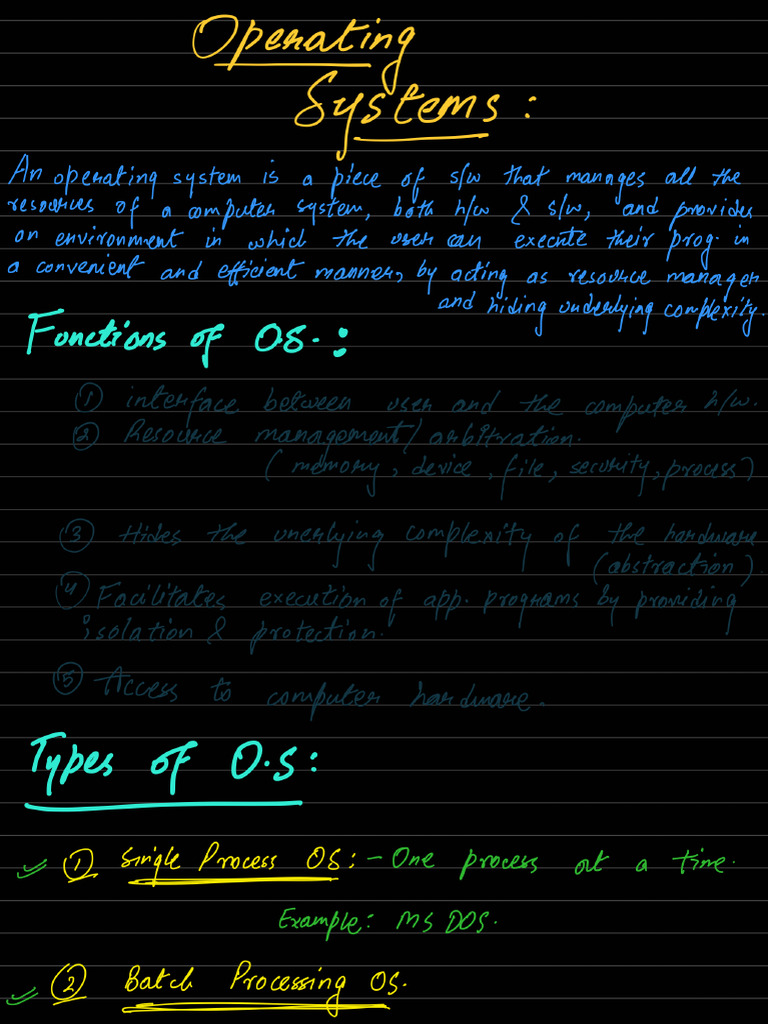 Operating Systems Notes Black | PDF Operating Systems Notes Black | PDF