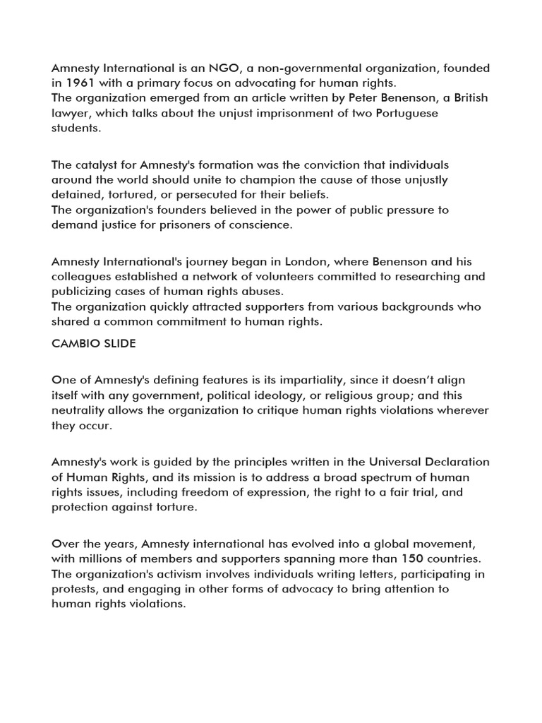 Amnesty International | PDF | Amnesty International | Human Rights