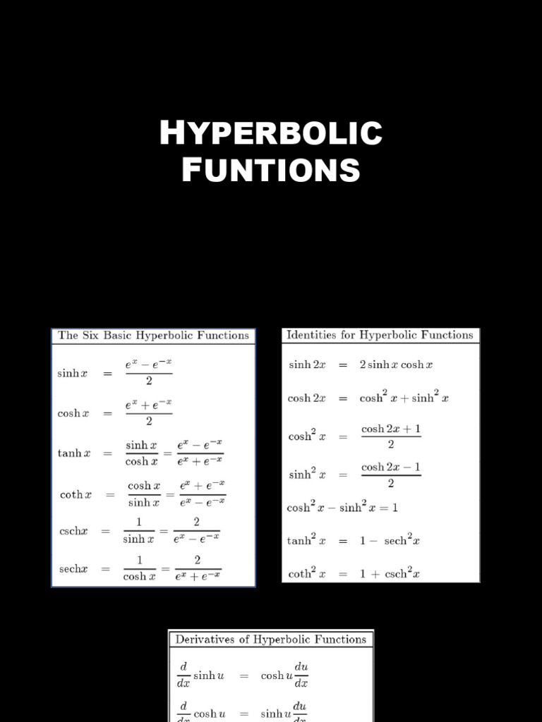 T5M Hyperbolic and Inverse Hyperbolic Derivatives | PDF