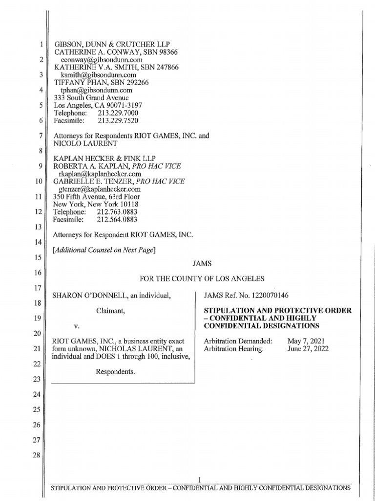 Stipulation & Protective Order | PDF | Law