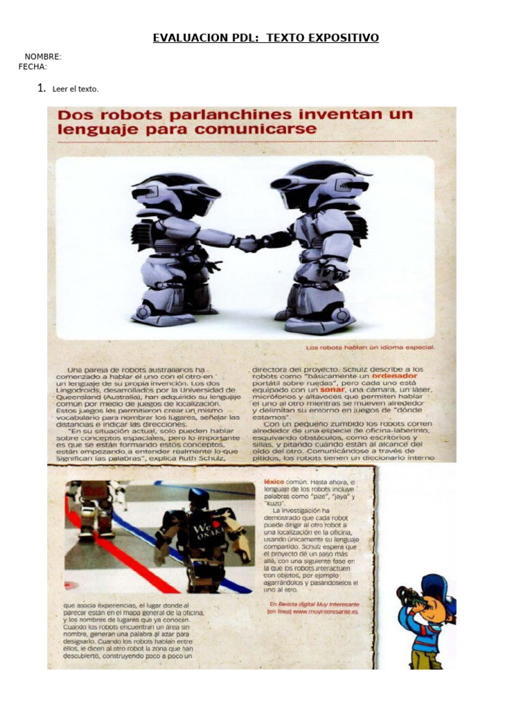 EVALUACION texto expositivo | PDF