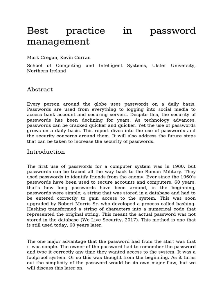 Effective Password Management Strategies | PDF | Password | Authentication