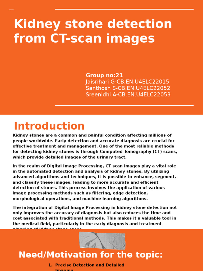 Kidney Stone Detection From CT Scans | PDF | Ct Scan | Vision